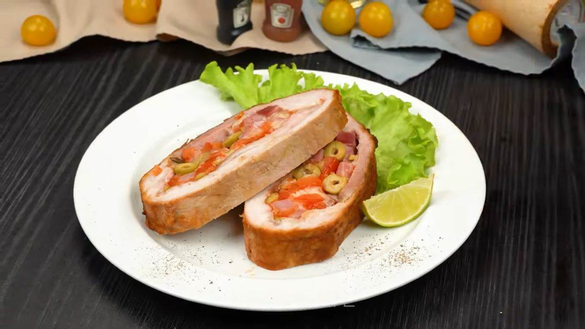 Recept za punjeni svinjski file sa pršutom, sirom i maslinama | Stvar ukusa